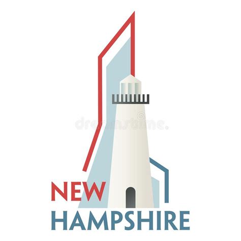 New Hampshire State Map Vector Illustration Decorative Design Stock