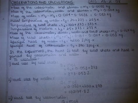 Isolated System Physics Practical Readings Class Grade 9