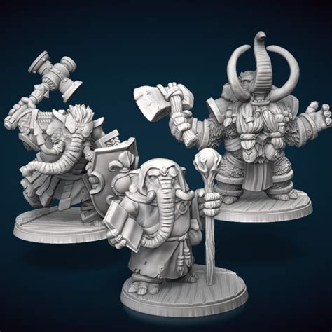 3d Printable Loxodon Miniatures Set 1 By Stonehaven Miniatures