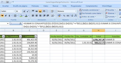 Sumar Valores Entre Dos Fechas En Excel SUMAR SI Y SUMAR SI CONJUNTO