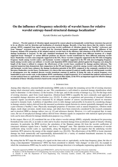 Pdf On The Influence Of Frequency Selectivity Of Wavelet Bases For