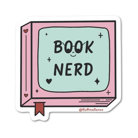 Book Nerd Reading Vinyl Sticker Fluffmallowco