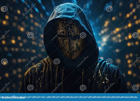Unrecognizable Man Hacker Wearing Sweatshirt With Hood Typing On Keyboard Programming Code On A