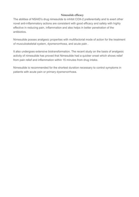 Nimesulide Efficacy Doc