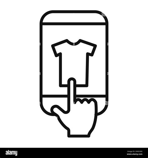 Online Clothes Shopping Icon Vector Symbol Or Sign Set Collection In Black And White Outline