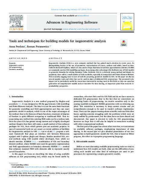 Pdf Tools And Techniques For Building Models For Isogeometric Analysis
