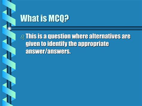 PPT Handling Multiple Choice Questions MCQ PowerPoint Presentation ID