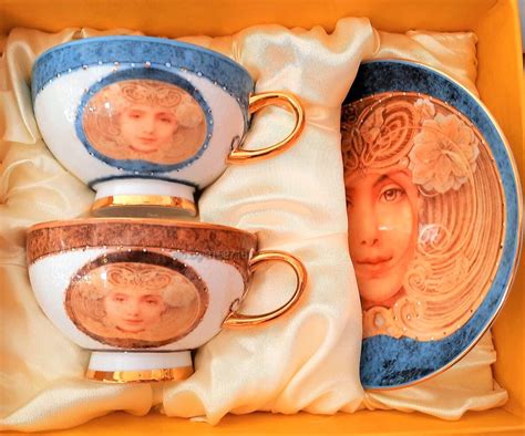 Комплект чаши за двама от костен порцелан Съдове Сервизи Прибори София New Прекрасен