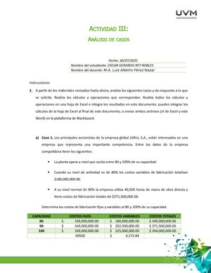 Actividad 2 Contabilidad Administrativa ACTIVIDAD II EJERCICIOS