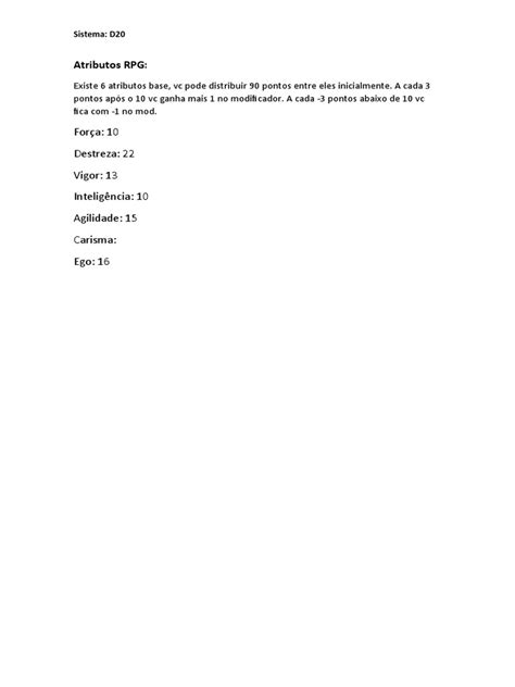 Atributos Rpg Pdf