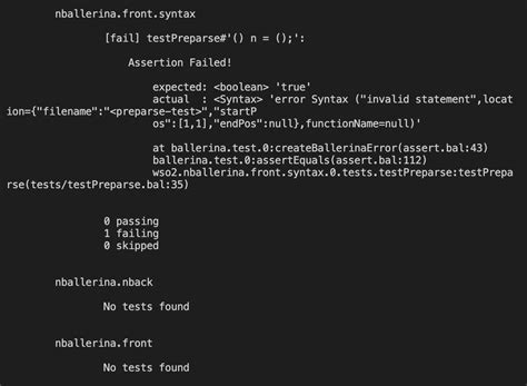 Testarina Error Message Formatting Is Broken · Issue 33106 · Ballerina