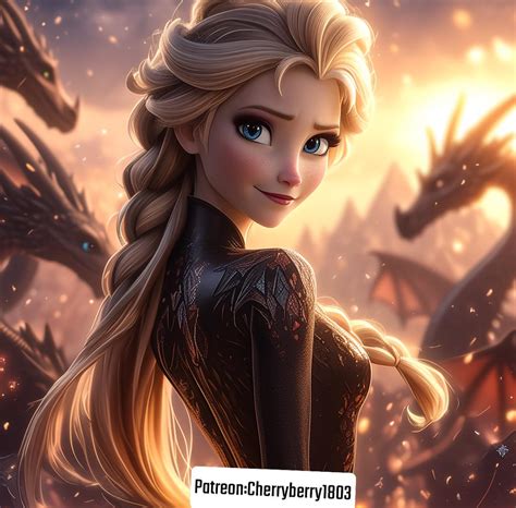 Elsa With Dragons Rfrozen