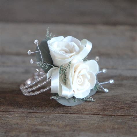 Maria Rose Rhinestone And Pearl Cuff Corsage With Added Rhinestones
