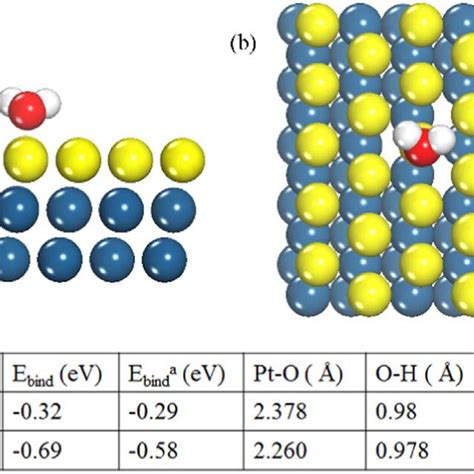 The Configuration Of A H 2 O Adsorbed On Pt 111 Surface A B The