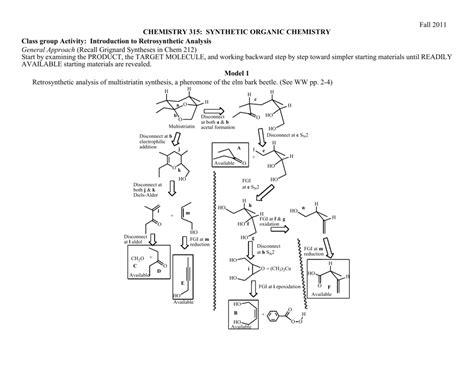 Chemistry 315 Synthetic Organic Chemistry