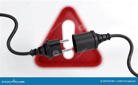 3d rendering of plug error disconnected electrical plug and socket on