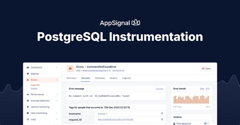 Postgresql Instrumentation Appsignal Documentation