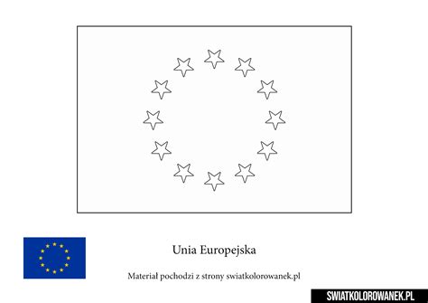 Flaga Unii Europejskiej Darmowa Kolorowanka Do Druku Dla Dzieci
