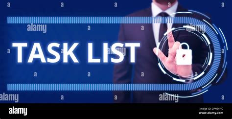 Hand Writing Sign Task List Word Written On Planification Reminder