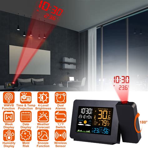 Atomic Projection Alarm Clock Radio Control Clock With Wwvb Function