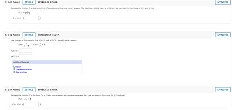 Solved Express The Function G In The Form F∘g There Is