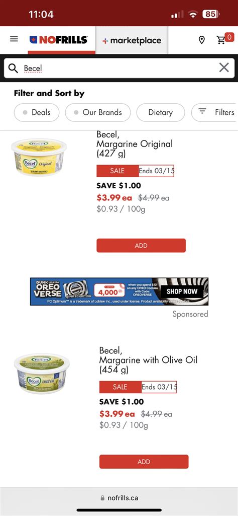 [no Frills] Gay Lea Butter Becel Plant Based Spread 454 G 4 44 Page