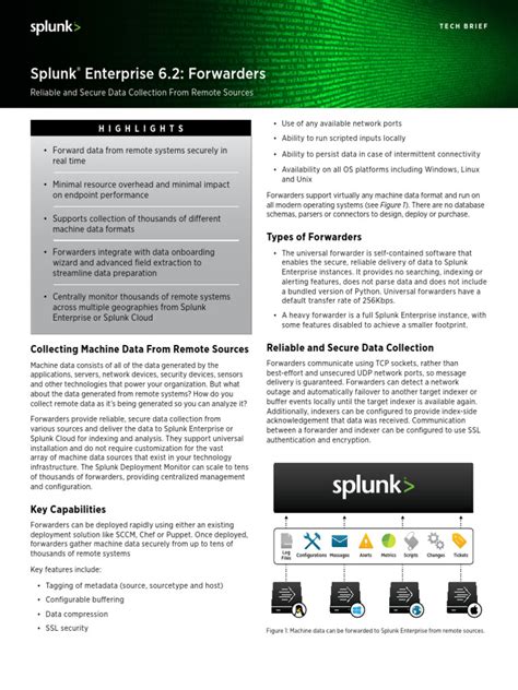 Splunk Forwarders Tech Brief Pdf Application Software Computer