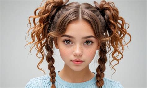 A Girl With Braids In Her Hair Premium Ai Generated Image
