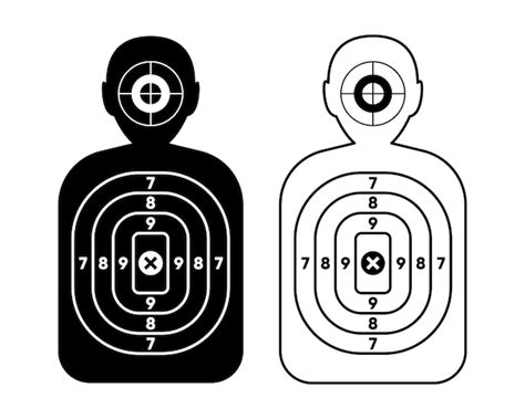 Premium Vector Human Target For Shooting Shoot Range Paper With Man Silhouette Bullet Pistol