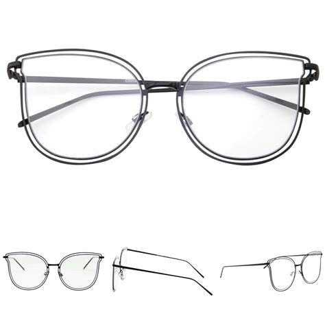 Grinderpunch Cat Eye Fashion Adult Sunglasses Clear Butterfly Lens