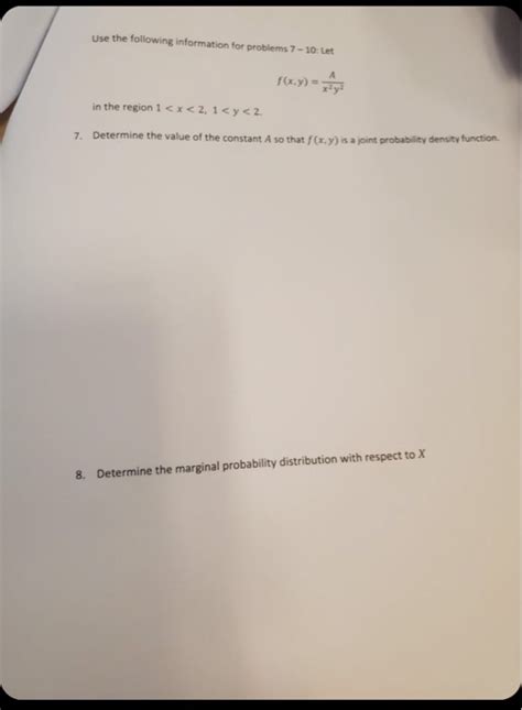 solved use the following information for problems 7 10