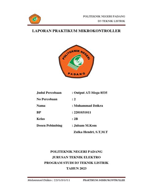 Laporan 2 Mikrokontroller Dzikra Pdf