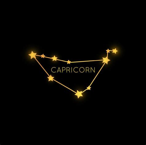 Capricorn Golden Zodiac Constellation In Space Sky 20402545 Vector Art