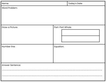 EDITABLE Word Problem Solving Mat Addition And Subtraction