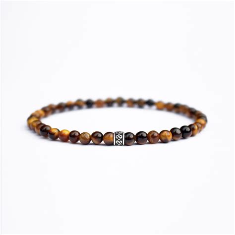 Green Tiger Eye Micro Sterling Silver Skull Bracelet — Baxter And Baxter