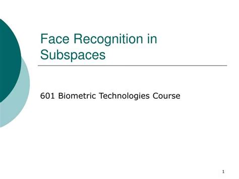 Ppt Face Recognition In Subspaces Powerpoint Presentation Free Download Id259215