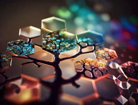 Colorful Crystal Tree Hybrid Created With Generative Ai Technology