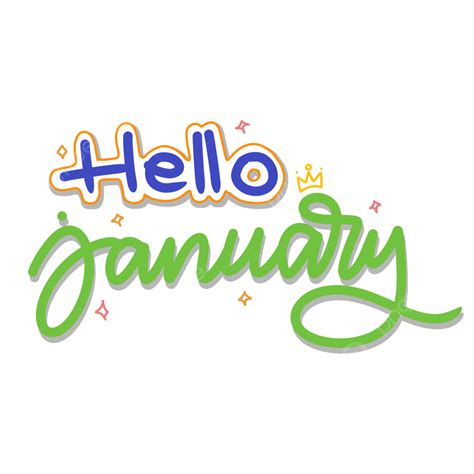 Hand Drawn Hello January Lettering Hello January January January