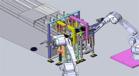 机器人组装线 SOLIDWORKS 2011 模型图纸下载 懒石网
