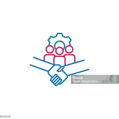 작업 재개 팀 2 컬러 라인 아이콘 간단한 색된 요소 아이콘입니다 작업 재개 직장에서 아이콘 집합을 다시 시작 하는 팀 개요 기호 디자인 개념에 대한 스톡 벡터 아트 및