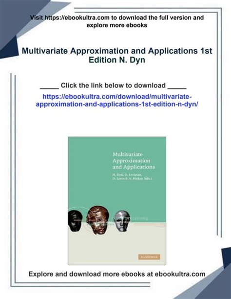 Multivariate Approximation And Applications 1st Edition N Dyn Pdf