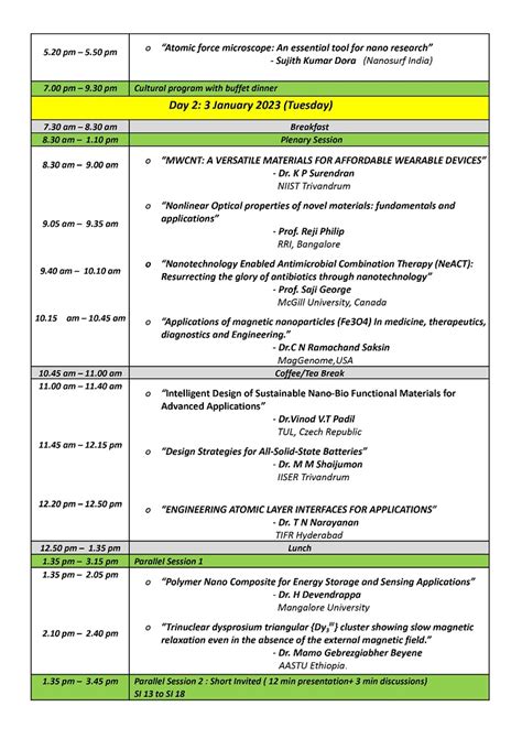 Programme Schedule