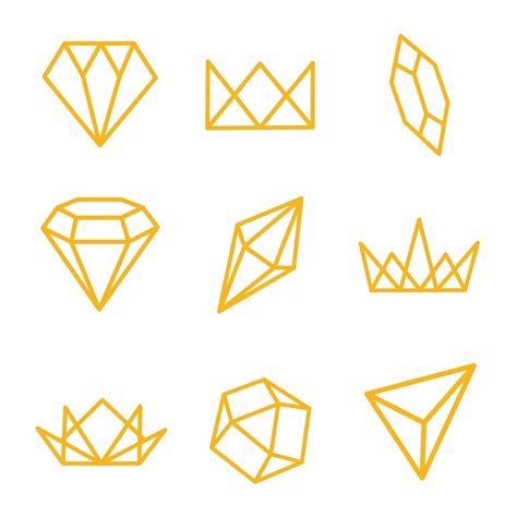 Premium Vector Vector Design Icon Set Or Symbol Shape Gem