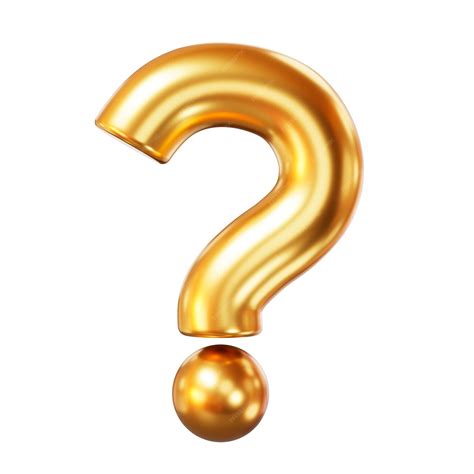 Premium Psd 3d Gold Question Mark Faq Problem Solution Symbol 3d Rendering Illustration On