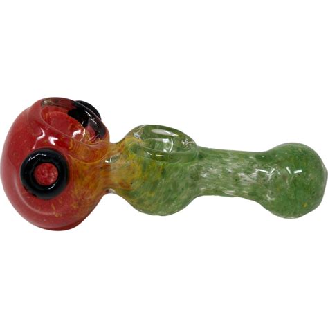 Double Bowl Rasta Glass Pipe 4 Kings Pipes