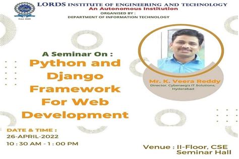 seminar on python and django framework for web development lords