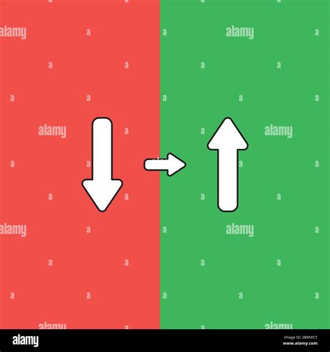 Vector Icon Concept Of Arrow Pointing Down And Arrow Pointing Up White Color With Black