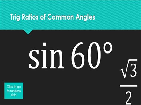 Trigonometric Ratios Of Common Angles Teaching Resources