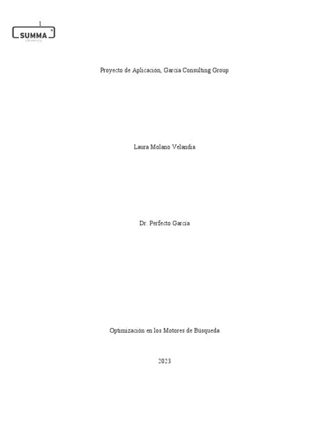 Proyecto De Aplicación Seo Pdf