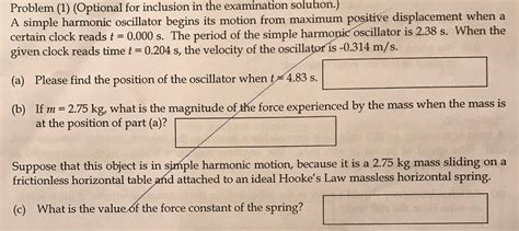 solved problem 1 optional for inclusion in the